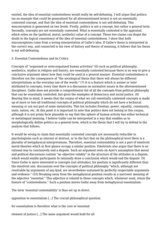 Why is politics not essentially contested? | PDF