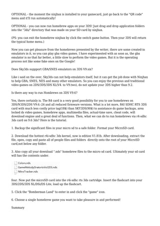 SKY3DS Homebrews on 9.6 3DS? | PDF | Home Entertainment Systems ...