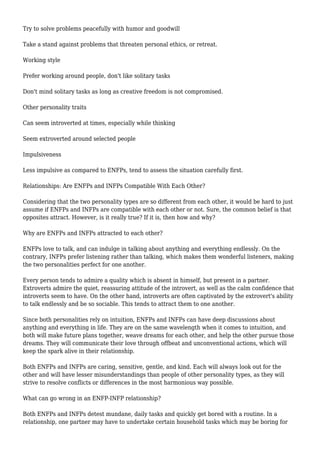 Enfp Problems
