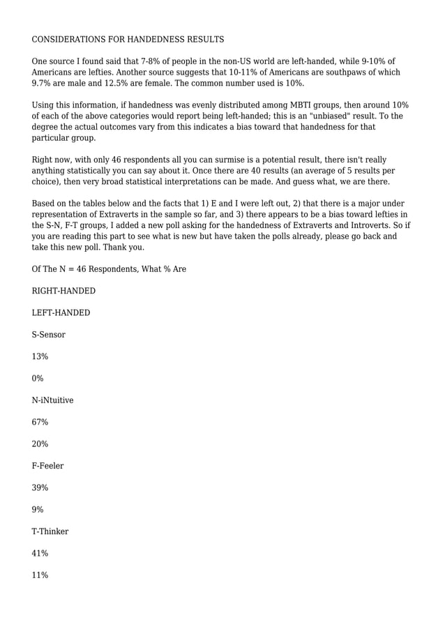 Meyers-Briggs (Personality) Type Inventory (MBTI) | PDF