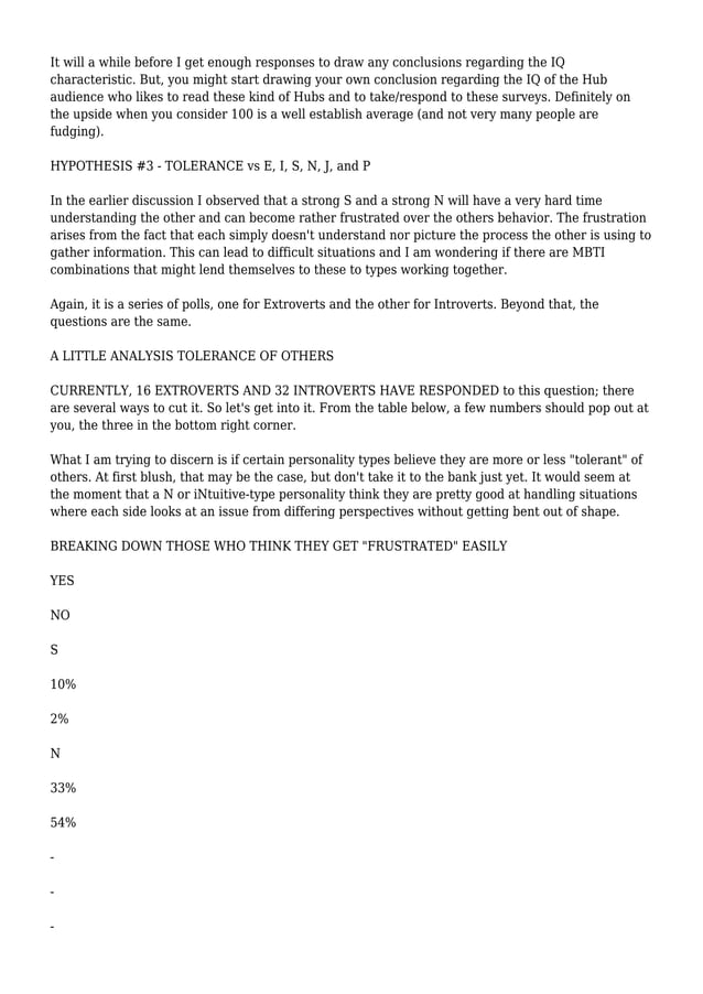 Meyers-Briggs (Personality) Type Inventory (MBTI) | PDF