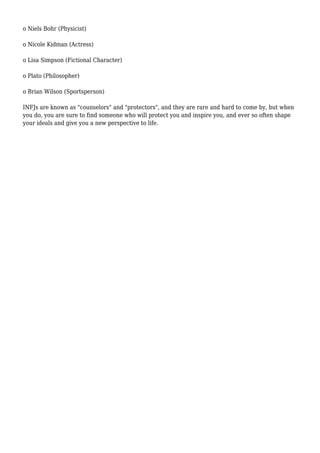 Character Traits of an INFJ Personality Type | PDF