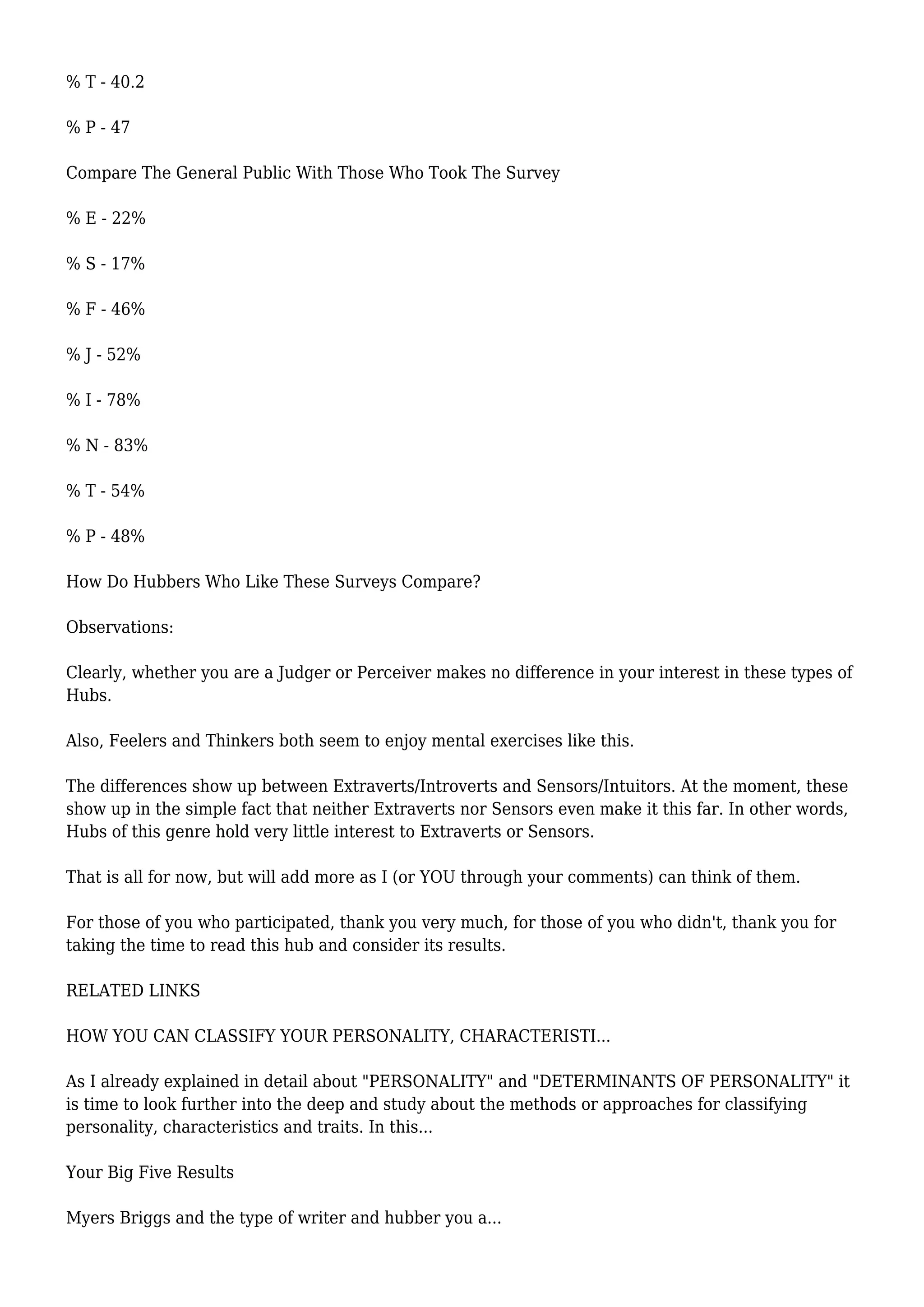 Meyers-Briggs (Personality) Type Inventory (MBTI) | PDF