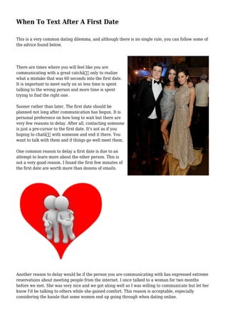 When To Text After A First Date | PDF