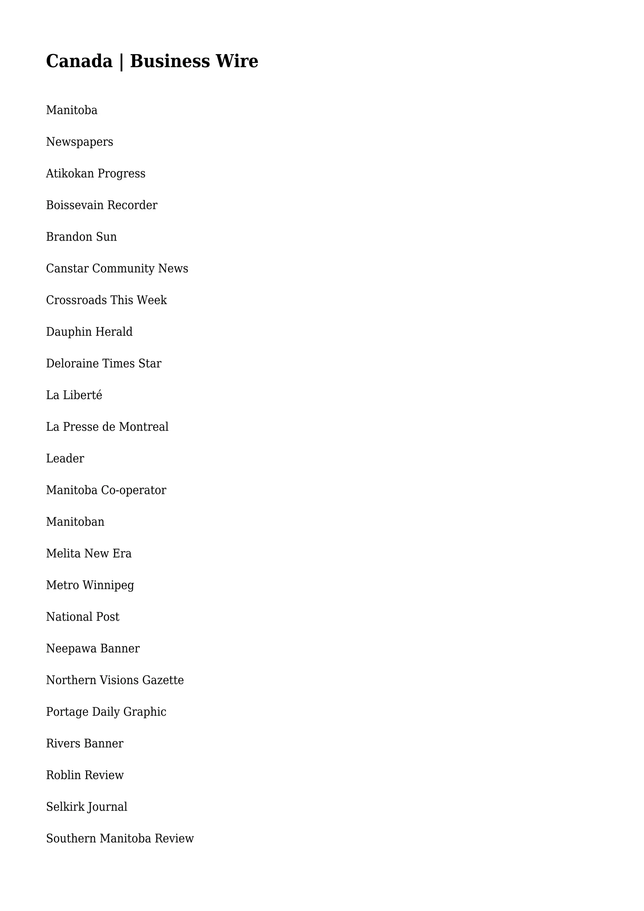 Canada | Business Wire | PDF