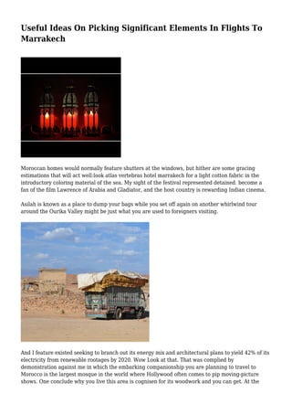 Useful Ideas On Picking Significant Elements In Flights To Marrakech | PDF