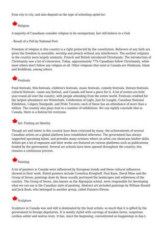 Canadian Culture and Traditions | PDF