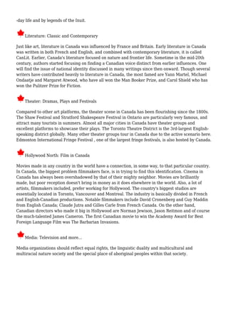 Canadian Culture and Traditions | PDF