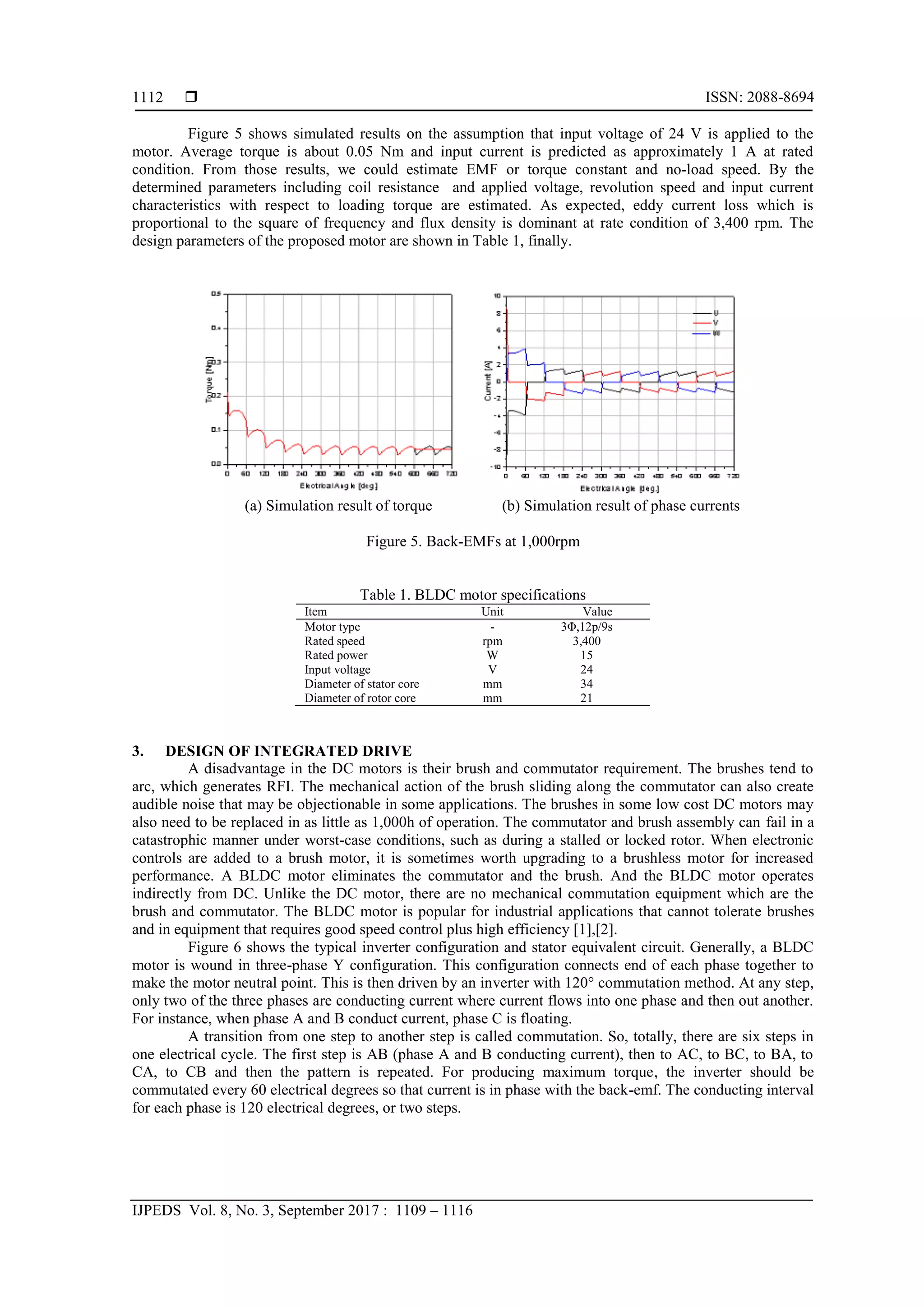 Design and Implementation of BLDC Motor with Integrated Drive Circuit | PDF