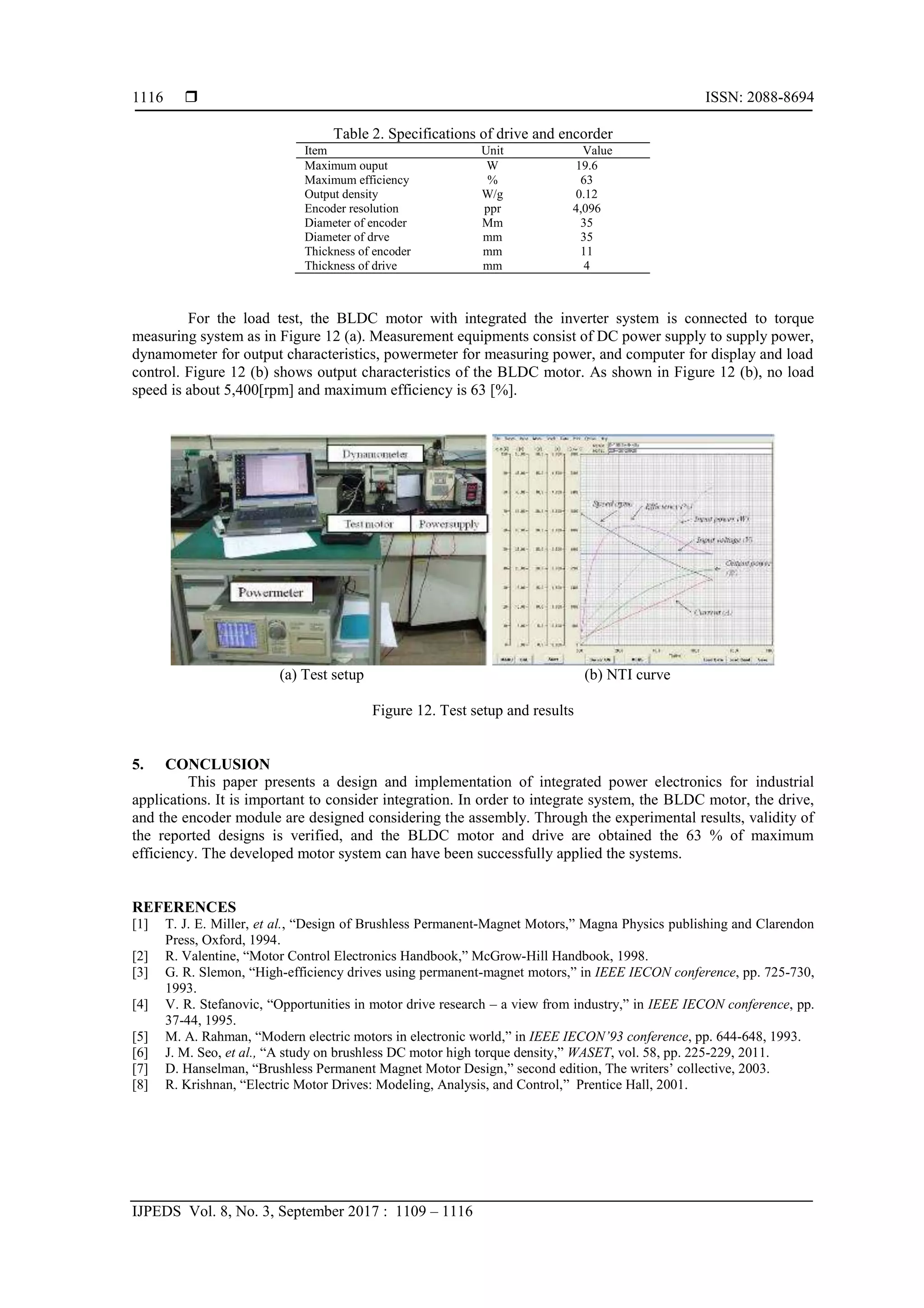 Design and Implementation of BLDC Motor with Integrated Drive Circuit | PDF