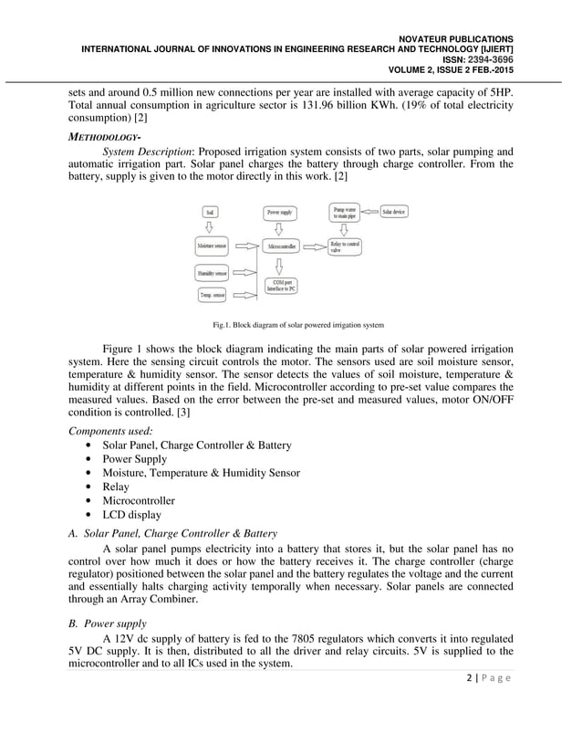 Solar Powered Smart Irrigation System | PDF