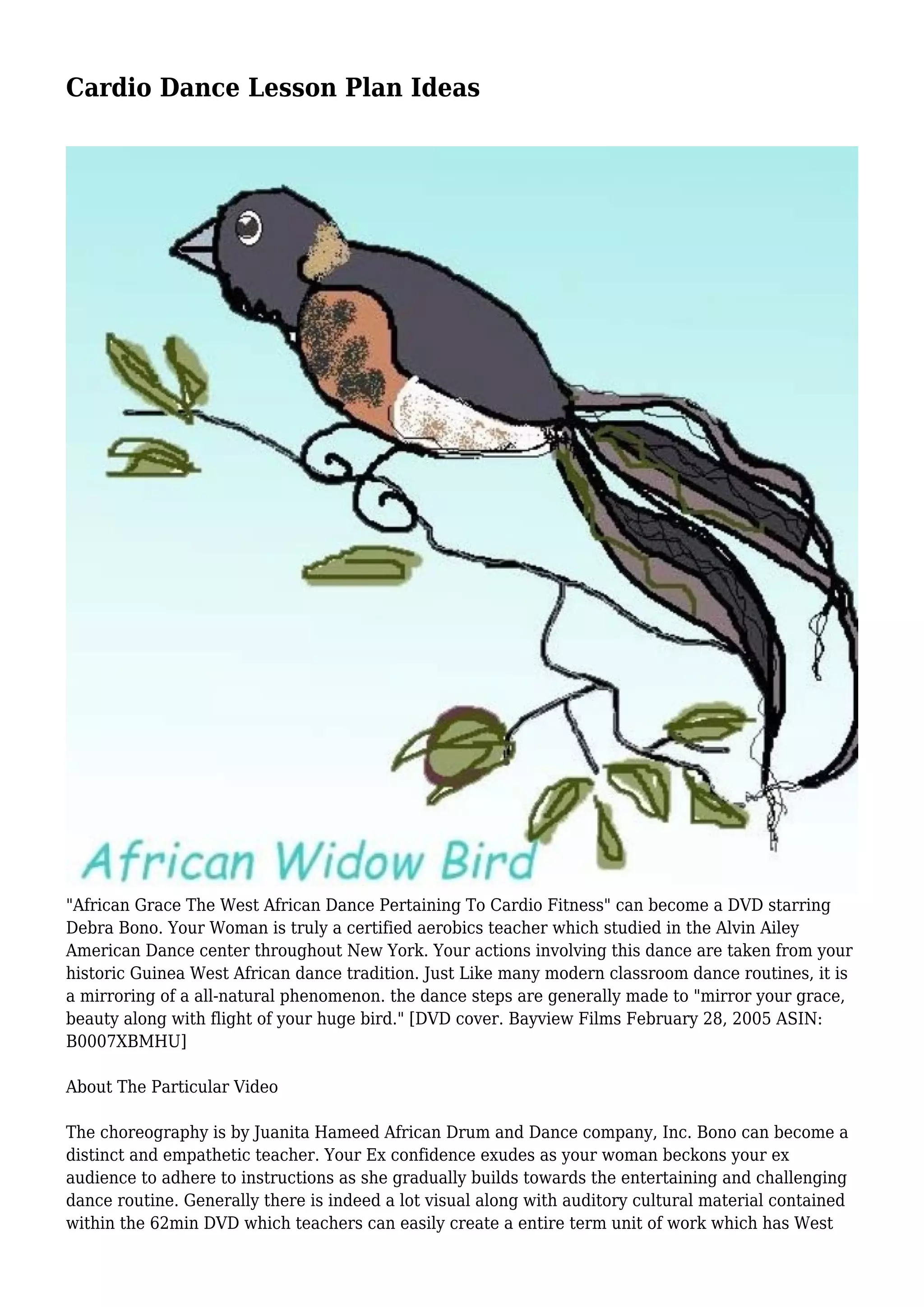 Cardio Dance Lesson Plan Ideas | PDF | Fitness and Exercise | Healthy ...