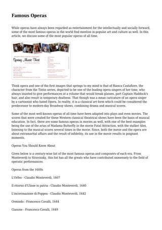 Famous Operas | PDF