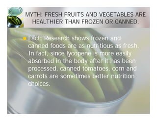 Nutrition: Fact vs Fiction | PPT