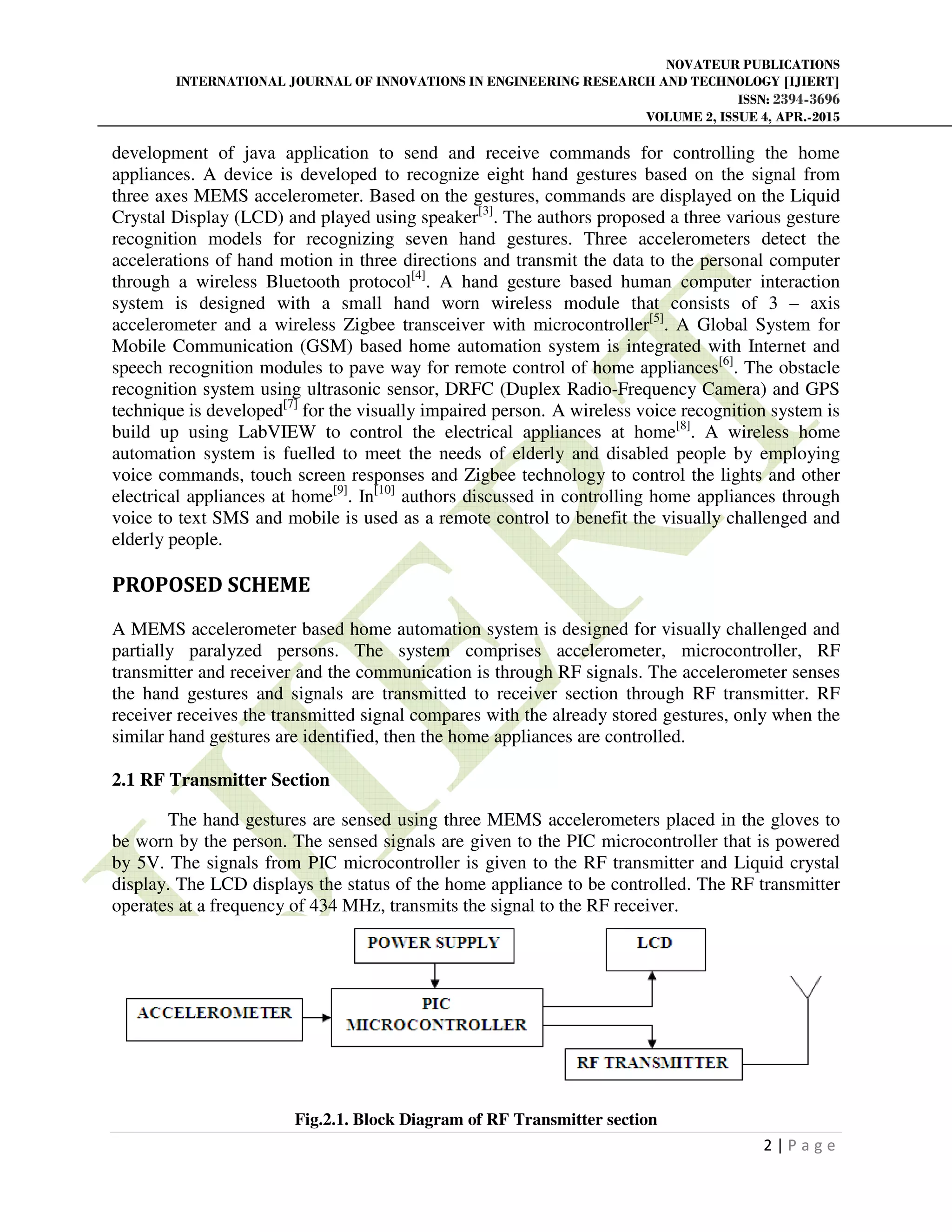 HAND GESTURE BASED HOME AUTOMATION FOR VISUALLY CHALLENGED | PDF