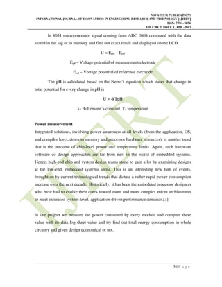 MEASUREMENT OF POWER CONSUMPTION BY USING VARIOUS COMPONENTS INAN EMBEDDED SYSTEM | PDF