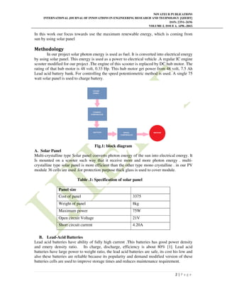 Design and Development of Solar Two Wheeler | PDF