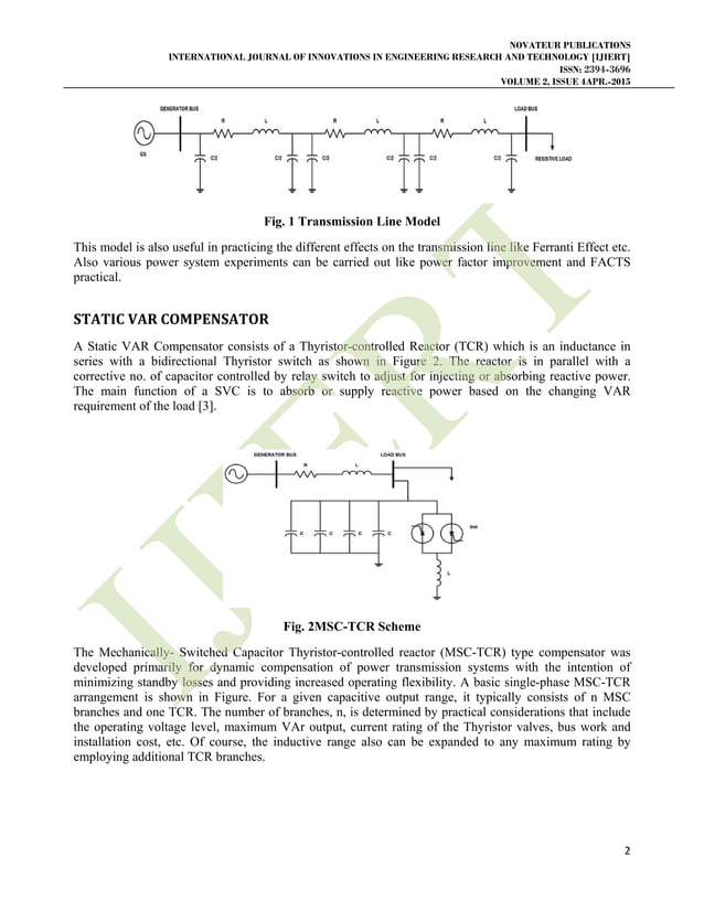 ENHANCEMENT OF ACTIVE POWER FLOW CAPACITY OF A TRANSMISSION LINE USING MSC‐TCR SCHEME | PDF ...