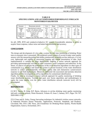 SENSOR NETWORK FOR REAL‐TIME MONITORING AND DETECTION CONTAMINATION IN DRINKING WATER ...