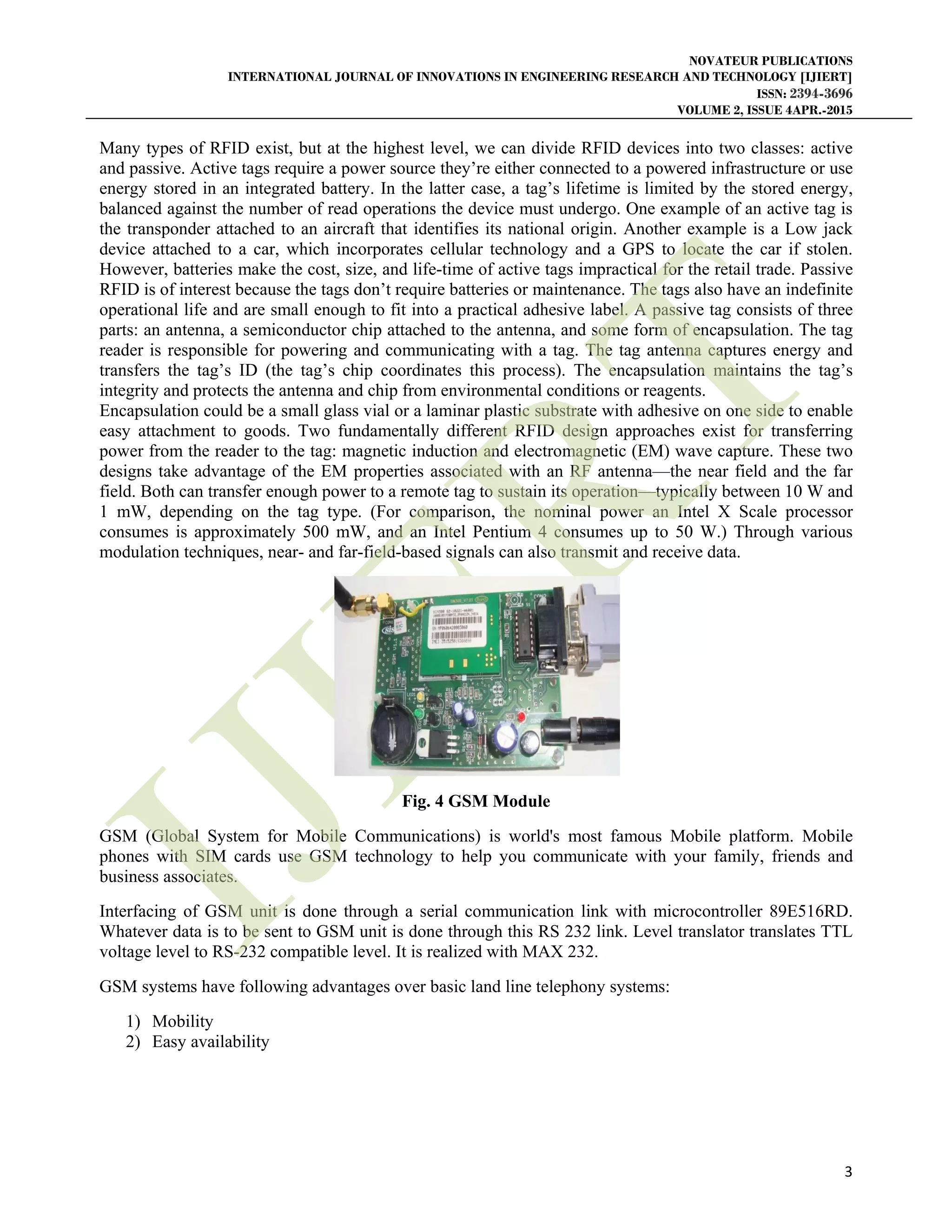 RFID AND GSM BASED CAMPUS SECURITY SYSTEM | PDF | Computing | Technology & Computing