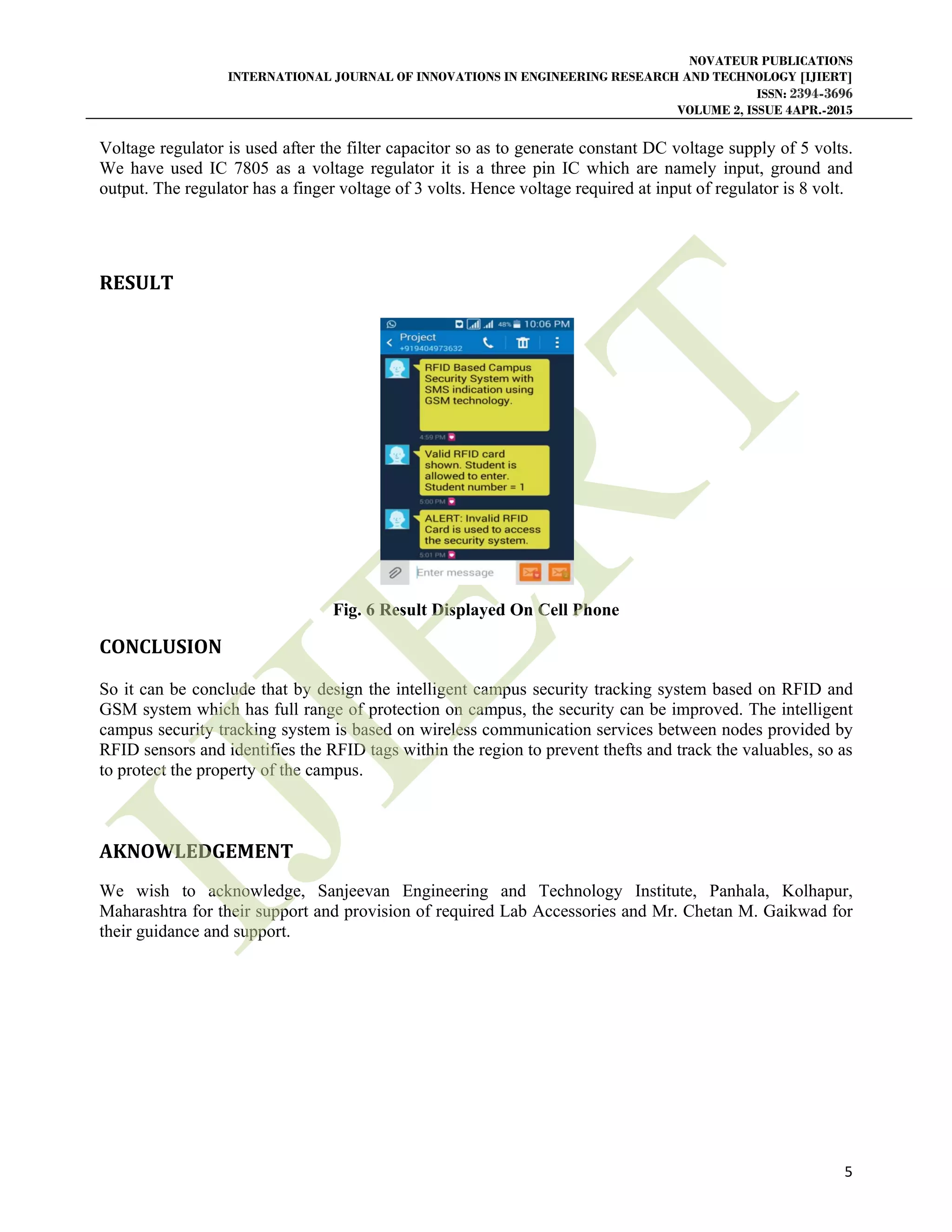 RFID AND GSM BASED CAMPUS SECURITY SYSTEM | PDF | Computing | Technology & Computing