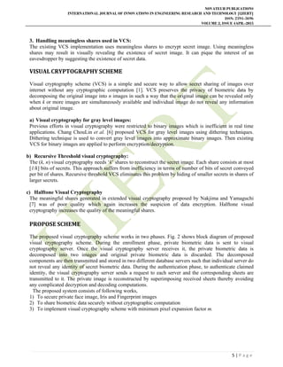 MEANINGFUL AND UNEXPANDED SHARES FOR VISUAL SECRET SHARING SCHEMES | PDF