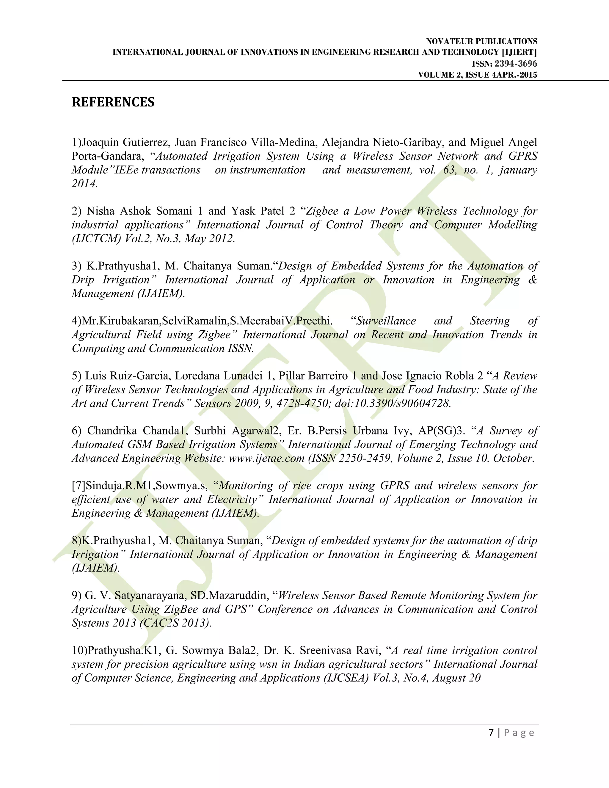 AUTOMATED IRRIGATION SYSTEM USING ARM CONTROLLER & GPRS MODULE | PDF