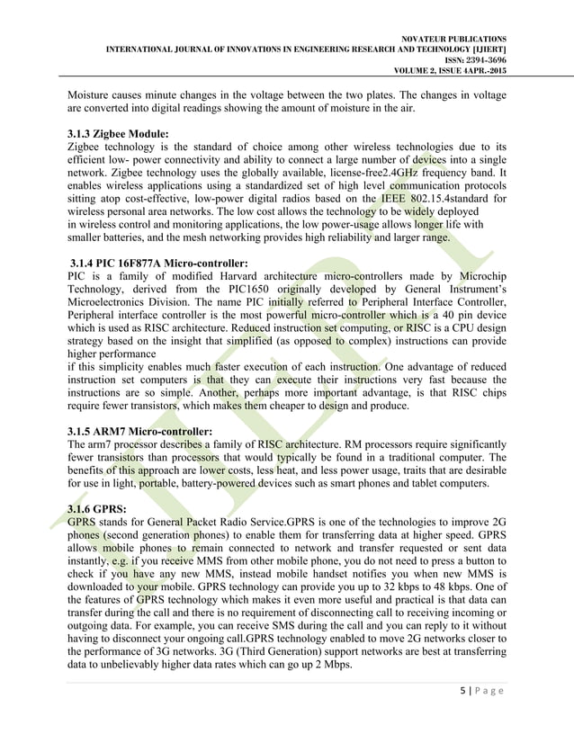 AUTOMATED IRRIGATION SYSTEM USING ARM CONTROLLER & GPRS MODULE | PDF