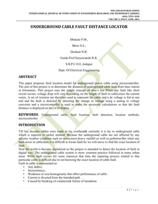 UNDERGROUND CABLE FAULT DISTANCE LOCATOR | PDF