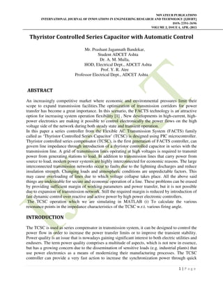 Thyristor Controlled Series Capacitor with Automatic Control | PDF
