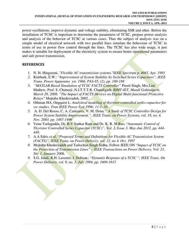 Thyristor Controlled Series Capacitor With Automatic Control Pdf