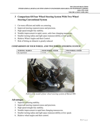 Four wheel steering system for Automobile | PDF