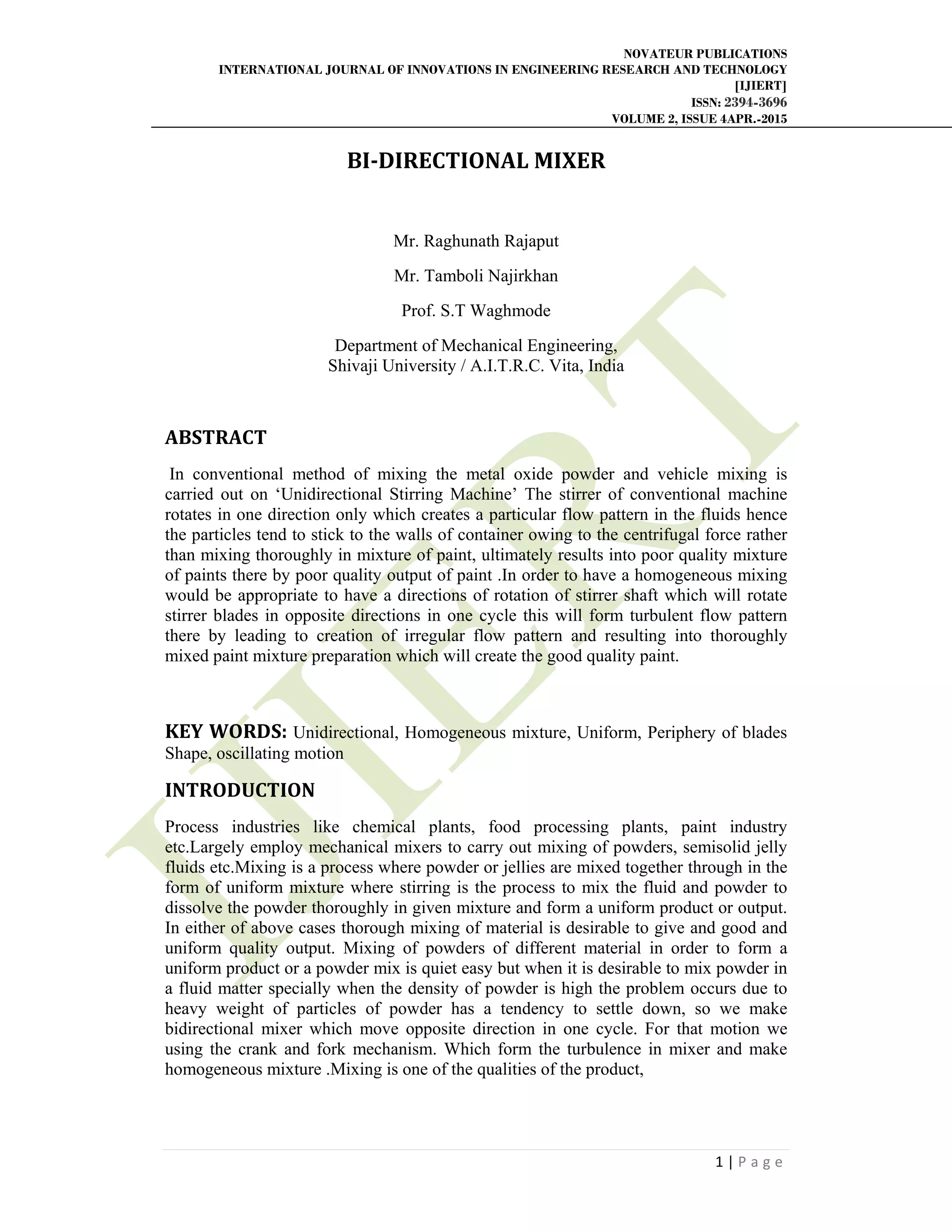 BI‐DIRECTIONAL MIXER | PDF