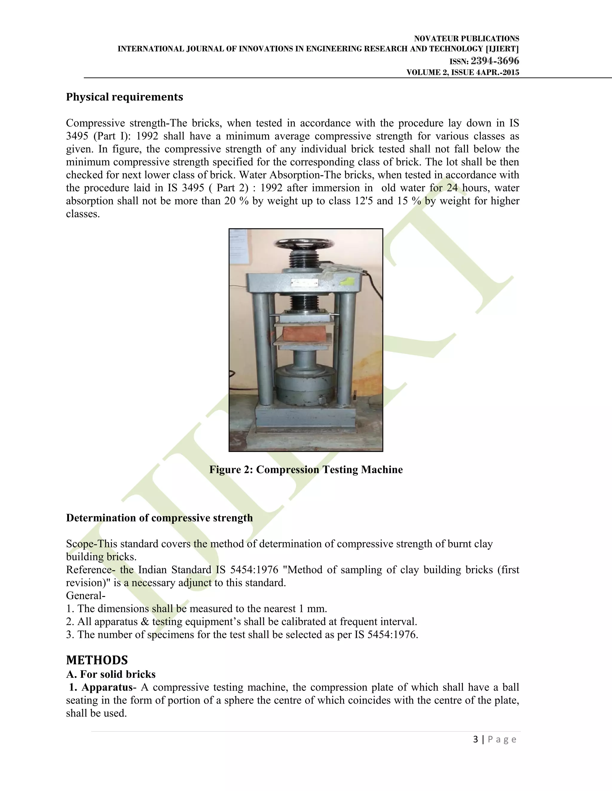 USE OF PAPER MILL SLUDGE AND COTTON WASTE IN CLAY BRICKS MANUFACTURING ...