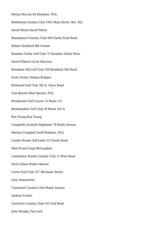Golf courses in New Hampshire. | PDF