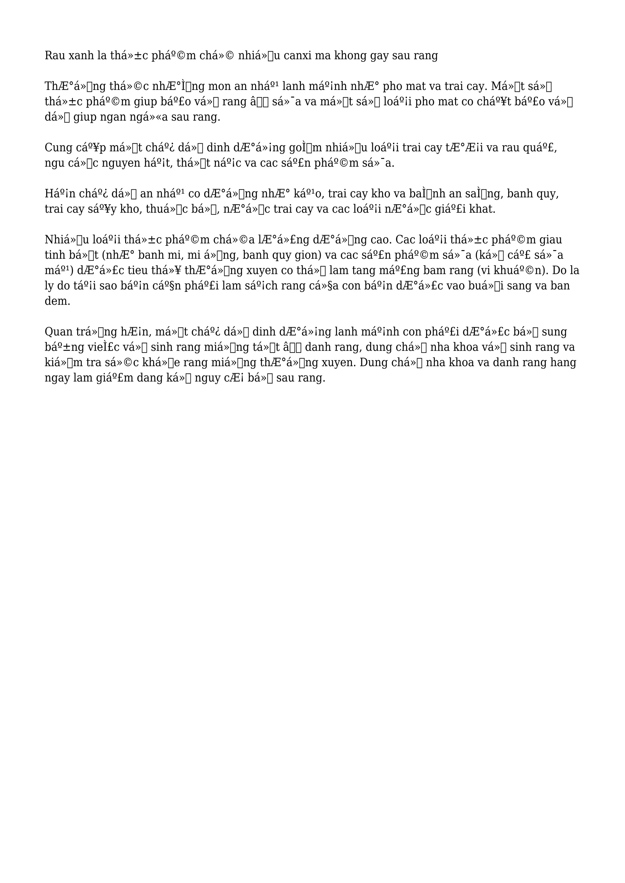 Chế dộ dinh dưỡng dể cham soc rang miệng cho be | PDF