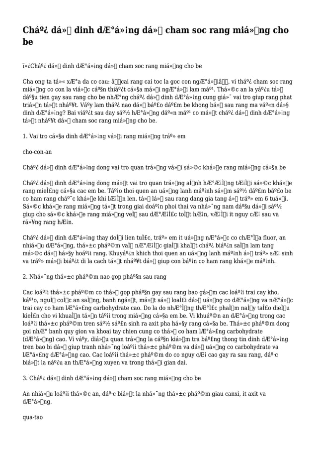 Chế dộ dinh dưỡng dể cham soc rang miệng cho be | PDF