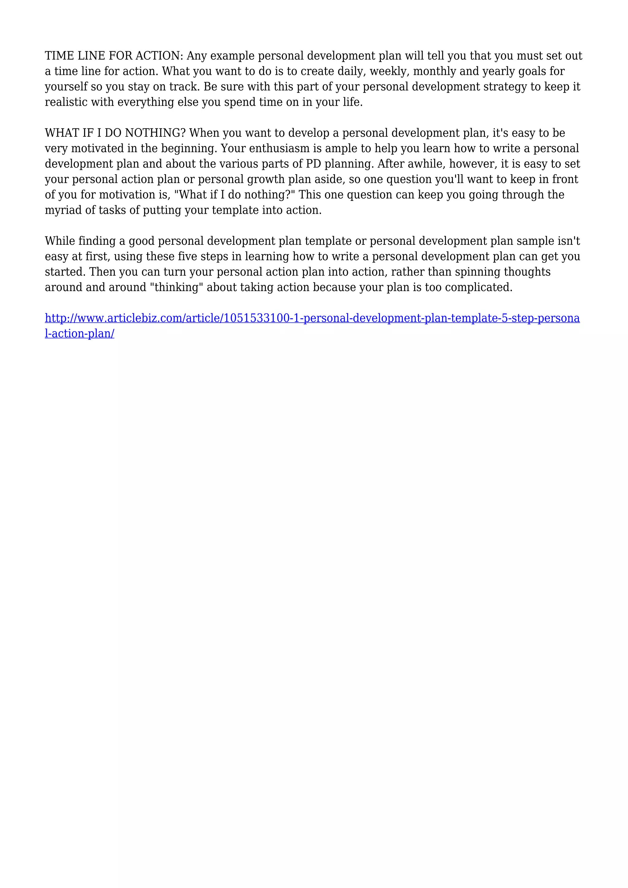 Goal Setting :: Personal Development Plan Template: 5-Step Personal ...