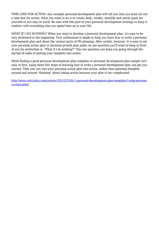 Goal Setting :: Personal Development Plan Template: 5-Step Personal ...