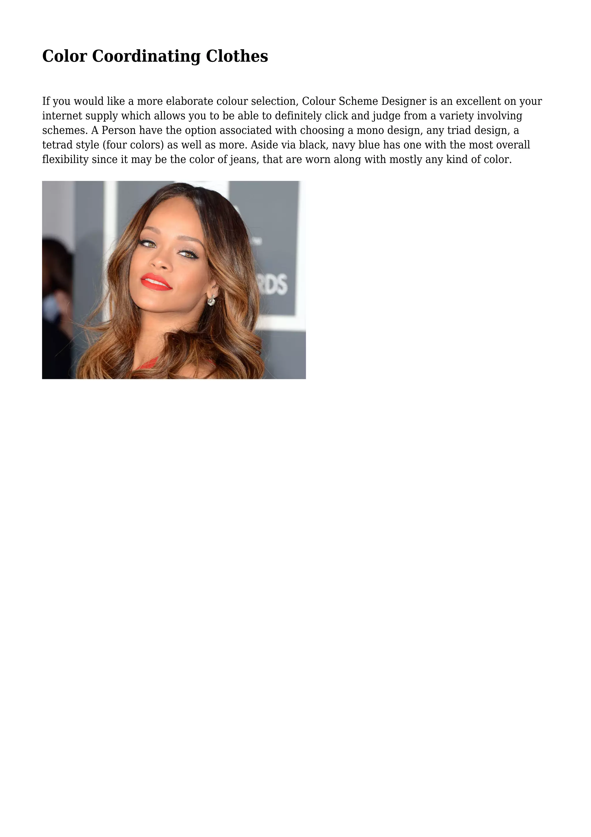 Color Coordinating Clothes | PDF