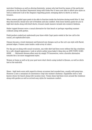 Fashion History - Women's Clothing of the 1950's | PDF