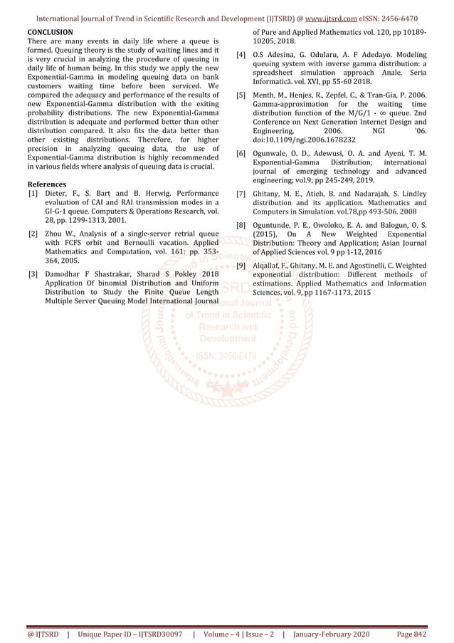 Application Of Exponential Gamma Distribution In Modeling Queuing Data Pdf
