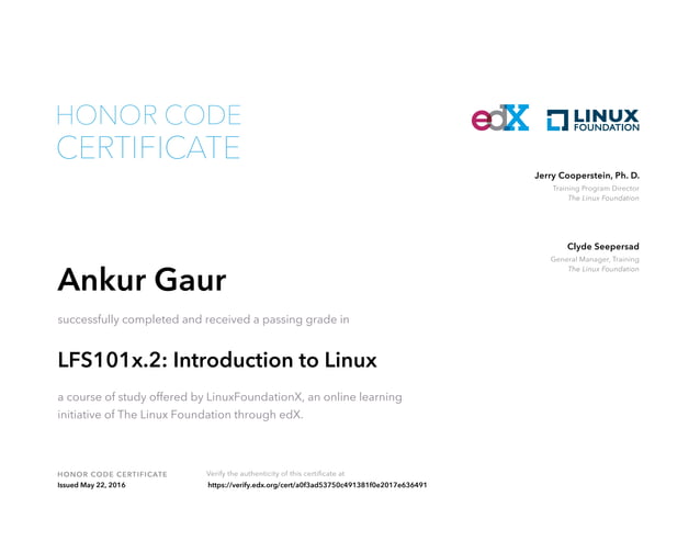 Linux Certificate from EDX | PDF