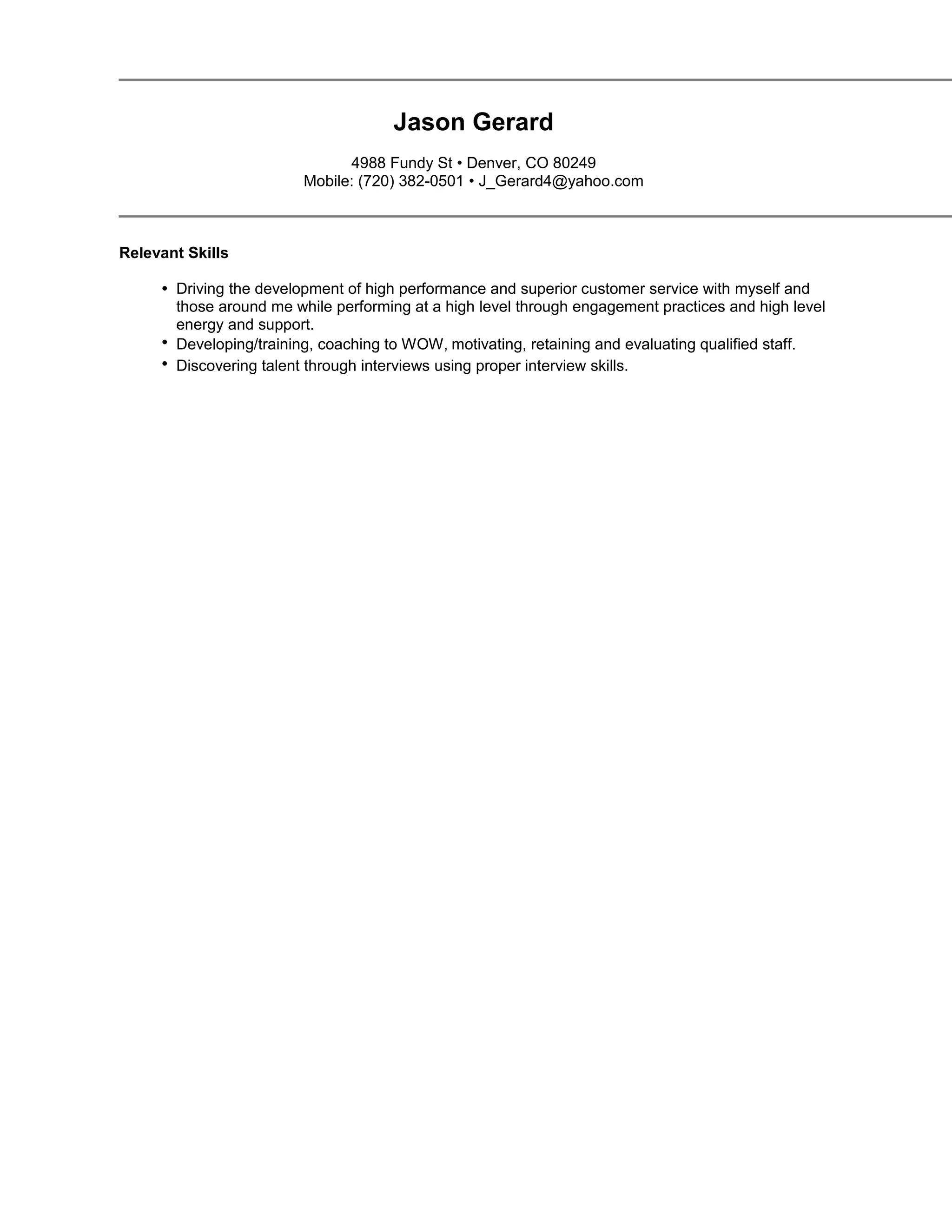 Jason Gerard Resume | DOC