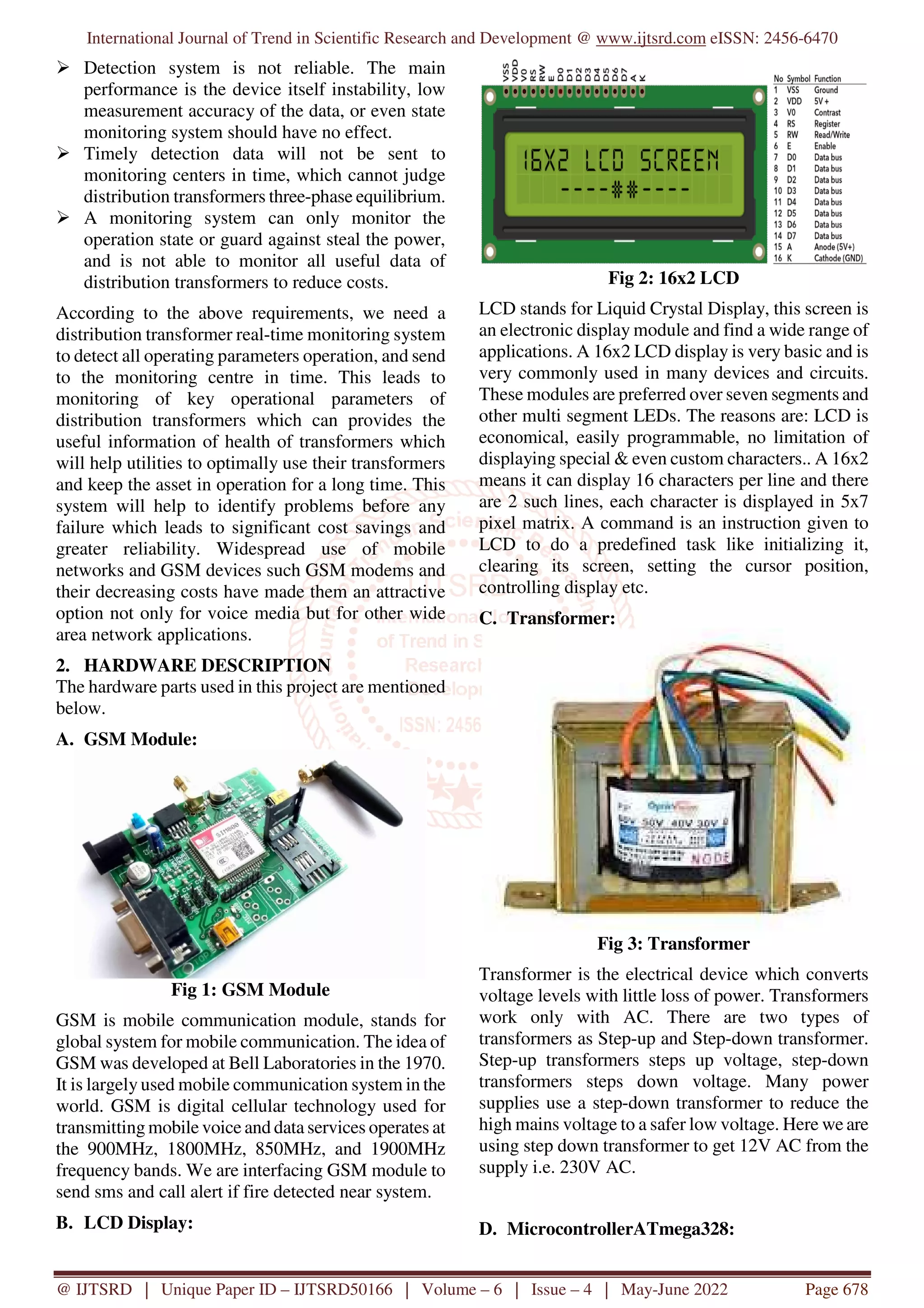 Gsm Based Transformer Fault Monitoring System Pdf