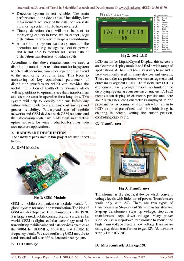 GSM Based Transformer Fault Monitoring System | PDF