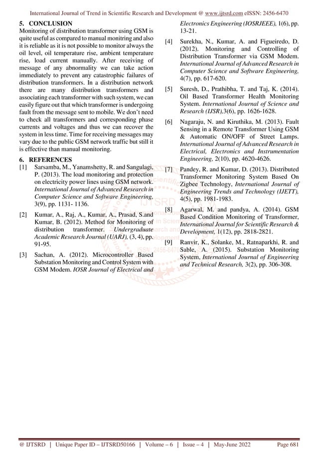 GSM Based Transformer Fault Monitoring System | PDF