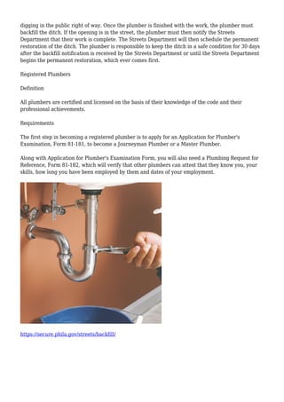 Plumber Backfill Site: Home | PDF