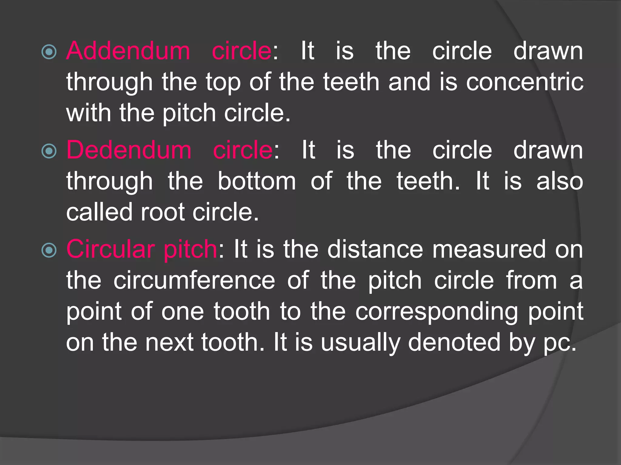 Gear Tooth Terminology | PPTX