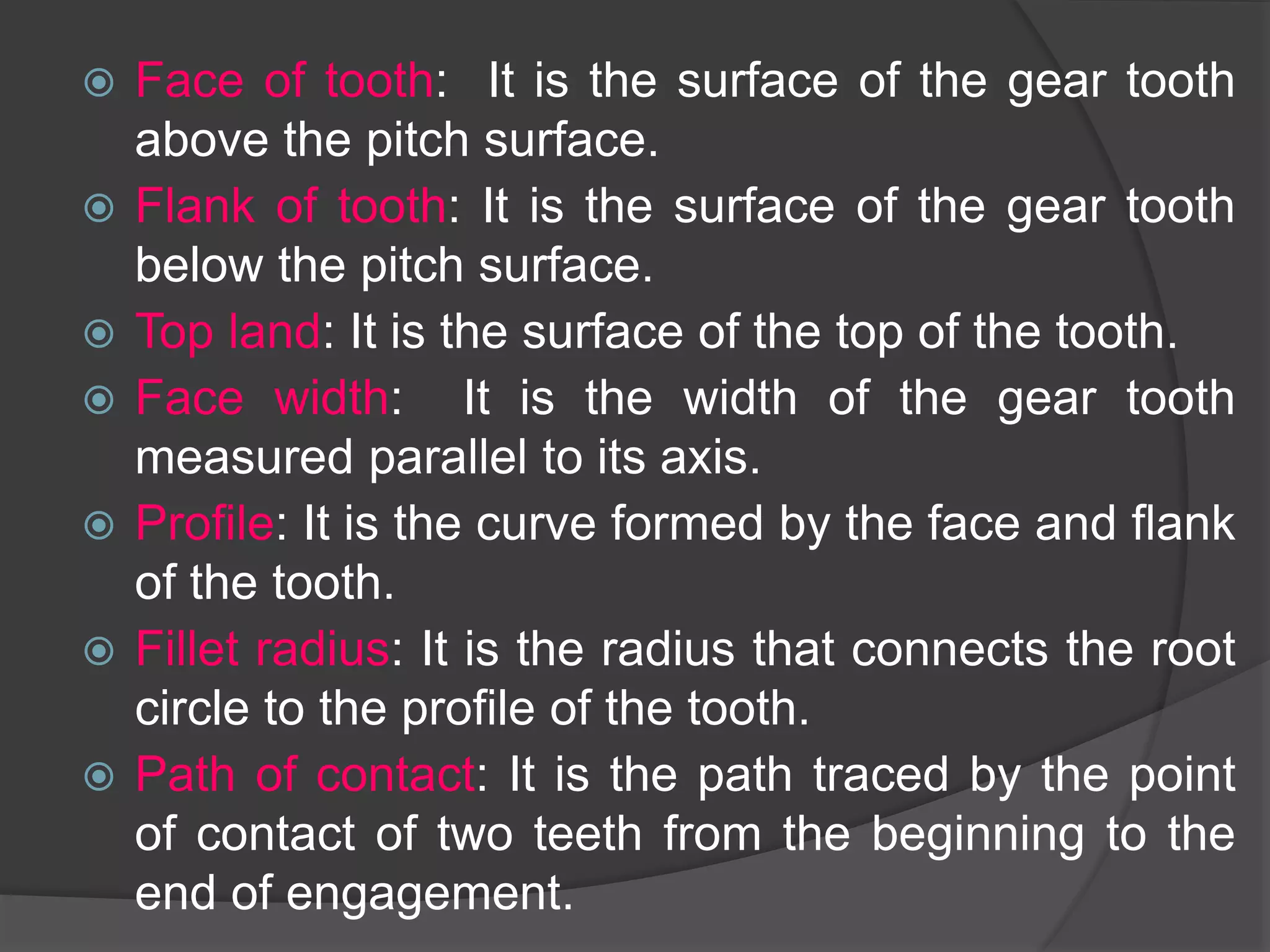 Gear Tooth Terminology | PPTX